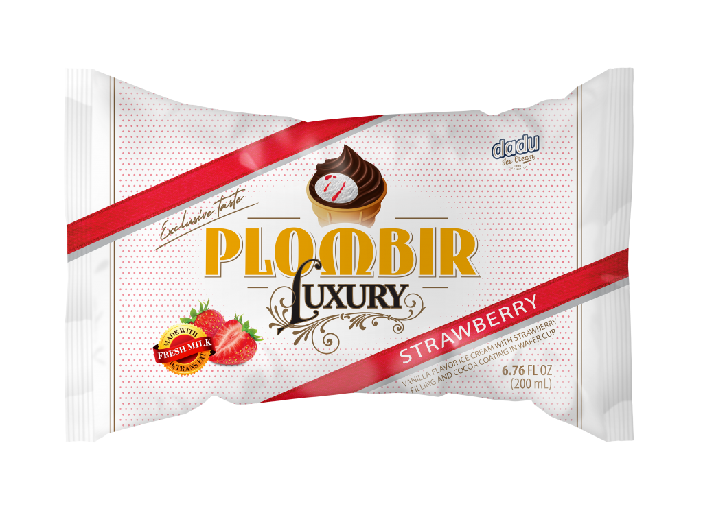 Ice Cream LUXURY Plombir strawberry, 200 ml - Bandi Foods Europe ...