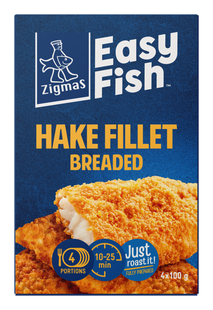 ZIGMAS easy fish frozen breaded hake fillets 400g - Bandi Foods Europe ...